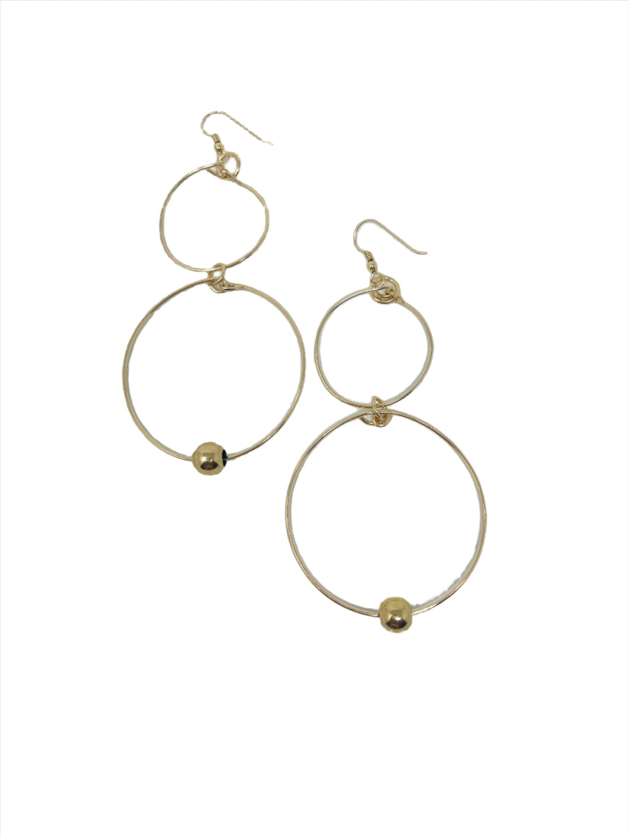Miss Prissy's Designs | Double Loop Hoops Gold Earrings